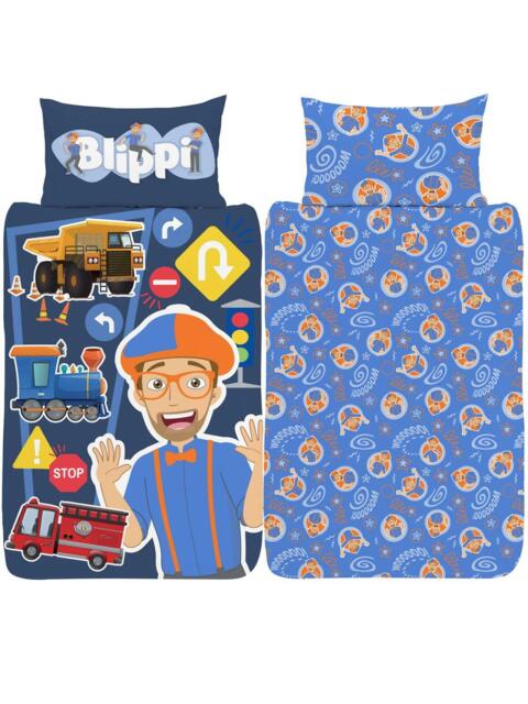 Blippi Cot Bedding Set Boys Toddler Two-sided Duvet Cover Road Signs by ...