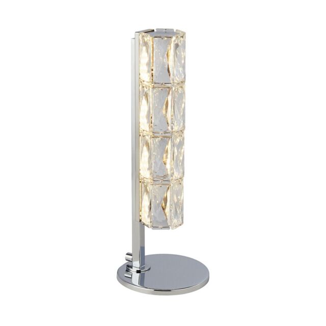 Led Table Lamp Chrome Hexagonal Shape Tube Bar With Clear Crystal Trim ...