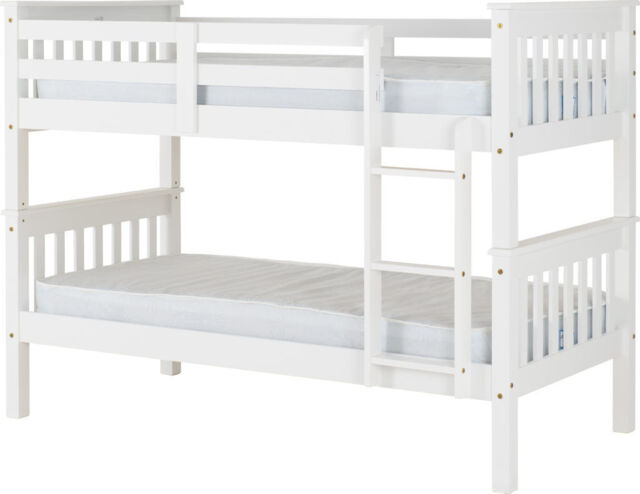 Neptune 3ft Bunk Bed In White Pine With Ladder by eBay | ufurnish.com