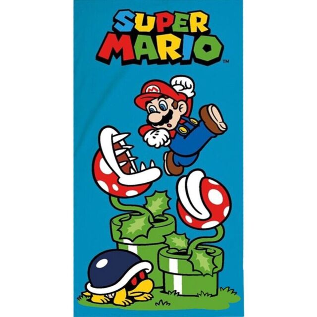 Super Mario Bath Beach Towel 140 X 70 Cm Polycotton Piranha Plant & by ...