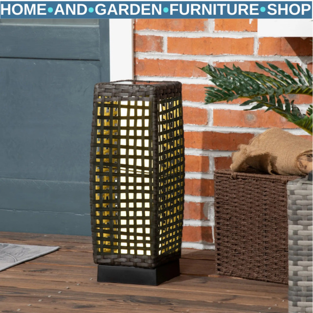 Outdoor Rattan Solar Lantern Pe Wicker Garden Light With Auto On Off by ...
