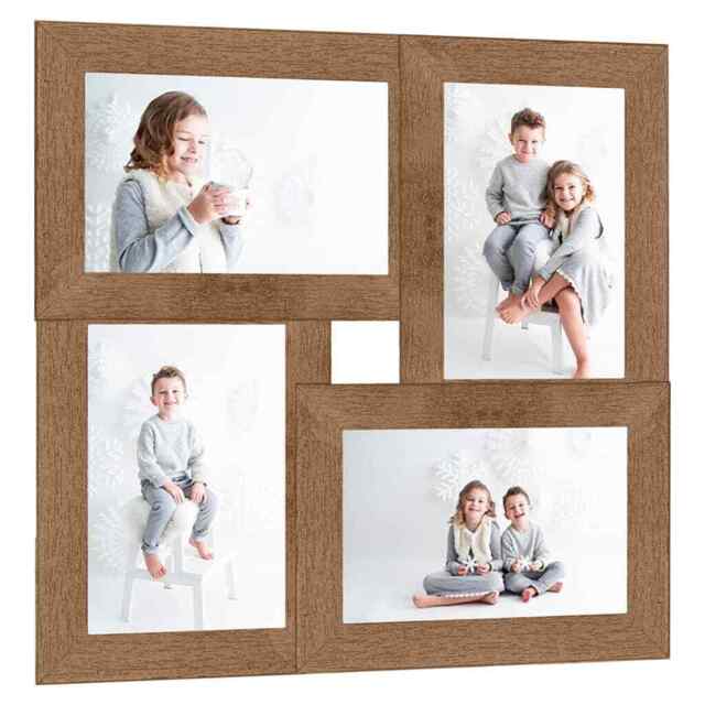 Vidaxl Collage Photo Frame For 4x(13x18 Cm) Picture Light Brown Mdf by ...