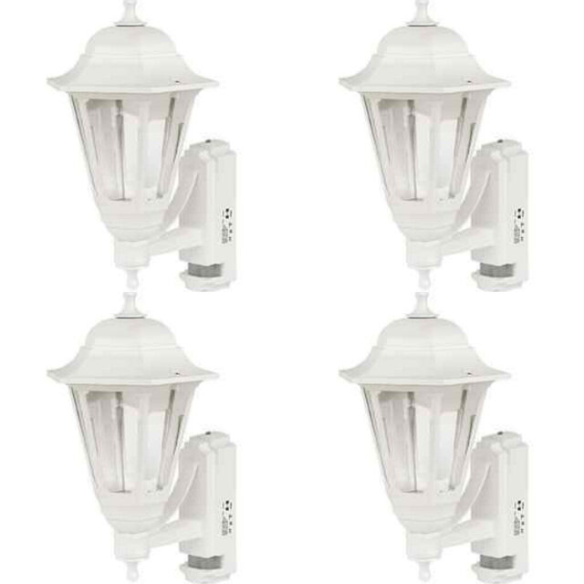 4 X Asd Cl/wk100p Coach Lanterns With Security Pir Sensor - White by ...