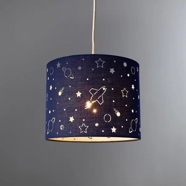 Modern Space Rocket Glow In The Dark Ceiling Light Shade Kids Bedroom ...