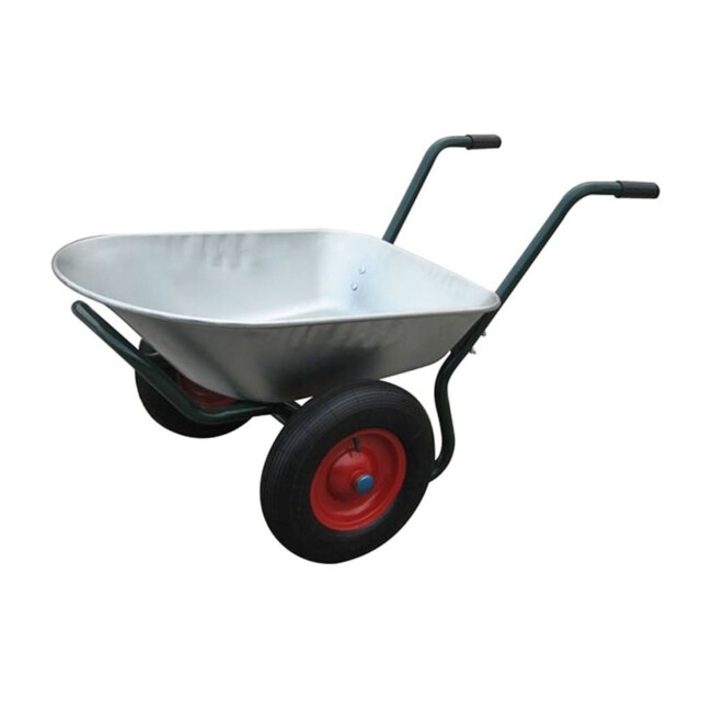 66l Steel Frame Wheelbarrow With Galvanized Tray, Double Wheel, by eBay ...