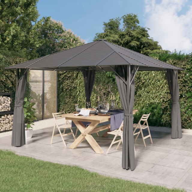 Gazebo With Roof Anthracite Marquee 3x3 M/4x3 M With/without Sidewall ...