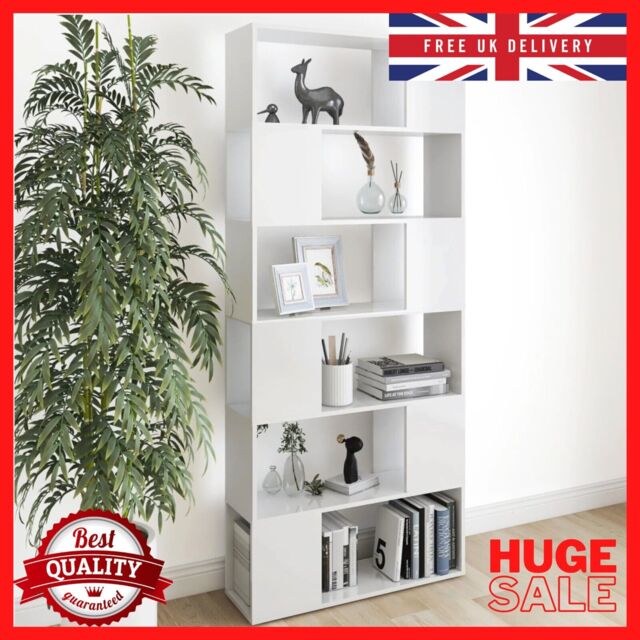 Modern Tall Bookcase Storage Cabinet Lounge Display Bookshelf Unit by ...