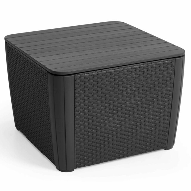 Keter Garden Side Table Luzon Wicker Patio Outdoor Coffe Table Dinner ...