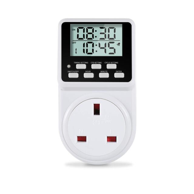 24 Hour Digital Electric Timer Plug Socket Uk With Countdown And by ...