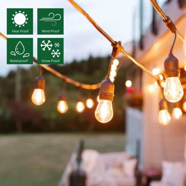 Outdoor Festoon Lighting Heavy Duty Led Garden String Lights Mains by ...