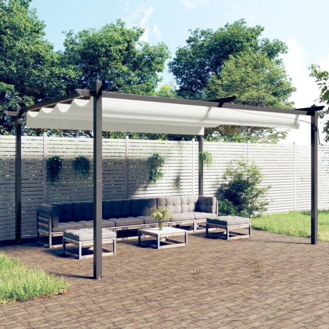 Garden Gazebo With Retractable Roof Tent Multi Colours 3x3 M/4x3 M by ...