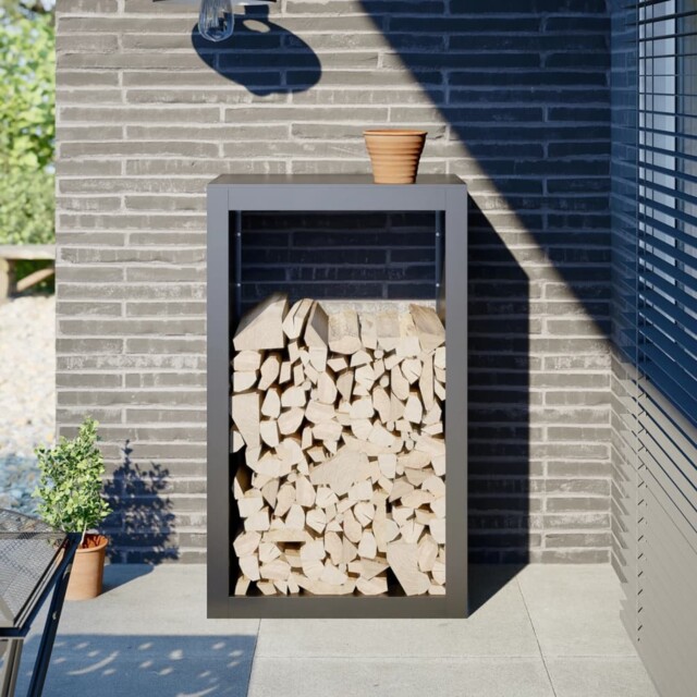 Firewood Rack Fireplace Log Store Firewood Log Rack Log Holder Steel by ...