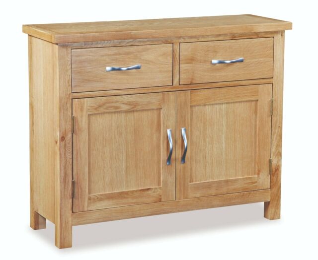 Regal Light Oak Small Sideboard / 2 Door 2 Drawer Solid Wood Cupboard ...