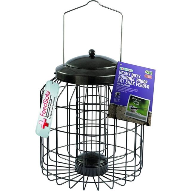 Squirrel Proof Fat Ball Feeder Heavy Duty Garden Wild Birds 31cm Holds ...