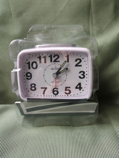 Acctim Titan 2 Alarm Clock With Sweeping Hand Snooze & Light - White by ...