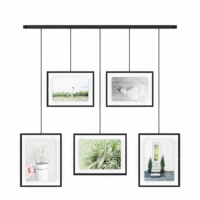 Umbra Exhibit Photo Collage Deco Picture Frame Horizontal Black Glass ...