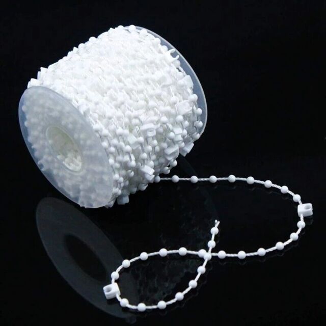 White Vertical Blind Beaded Chain 89mm 3.5inch Bottom Chain by eBay ...