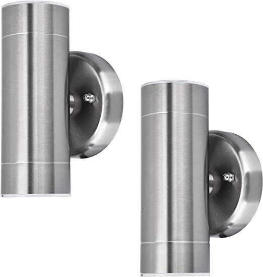 2 Pack Modern Double Up Down Stainless Steel Wall Spot Light Gu10 by ...