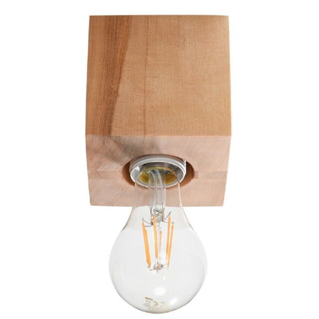 Indoor Ceiling Lamp Ariz Wood Natural Wood E27 Led Sollux Lighting Any ...