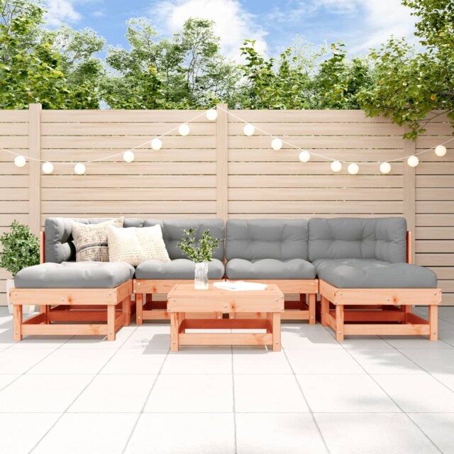 Garden Lounge Set Outdoor Modular Sofa Set 7 Piece Solid Wood Pine by ...