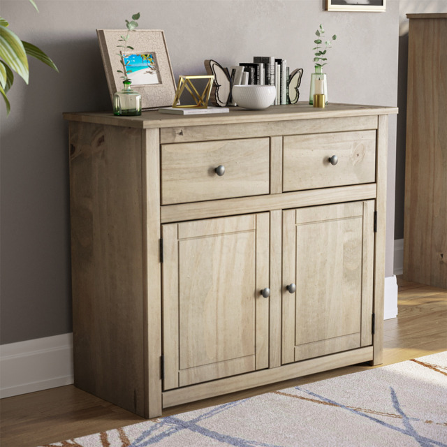 Panama Sideboard 2 Door 2 Drawer Solid Waxed Pine Rustic Storage by ...