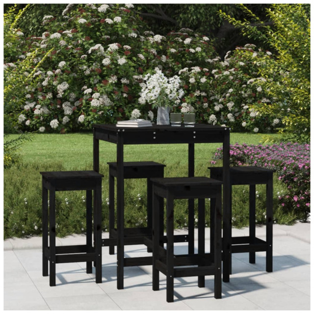 5 Piece Garden Bar Set Solid Wood Pine by eBay | ufurnish.com