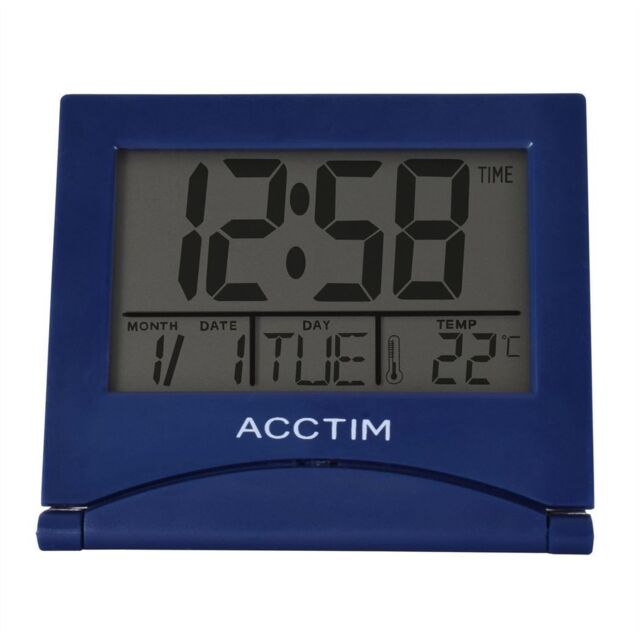 Acctim Mini Flip 2 Folding Travel Lcd Alarm Clock Black 15783 by eBay ...
