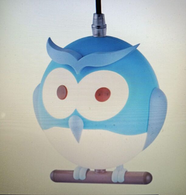 Childrens Kids Novelty Owl Pendant Light Fitting Boys Colour Blue by ...