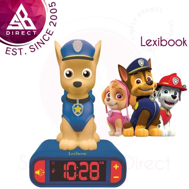 Lexibook Paw Patrol Chase Night Light Alarm Clock With Sounds│snooze by ...