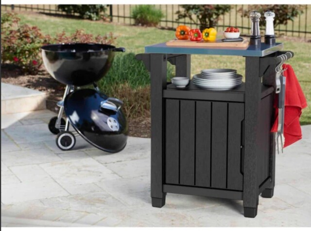 Keter Multifunctional Outdoor Table For Bbq Unity Classic Woodlook by ...