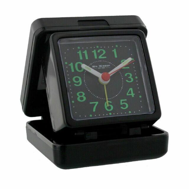 Wm Widdop Black Quartz Travel Alarm Clock - Compact & Illuminated by ...