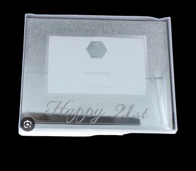 Happy 21st Silver Glitter Birthday Photo Frame Gift. by eBay | ufurnish.com