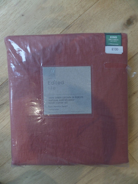 Dunelm The Edited Life King Size Duvet Cover Set In Terracotta 100% by ...