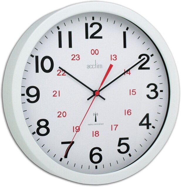 Acctim Wall Clock Radio Controlled 30cm Wht 74172, White, 36 5 Cm by ...