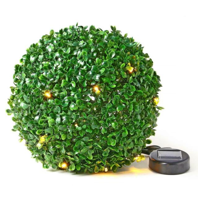 28cm Dual Function Solar Powered Topiary Garden Green Ball Sphere 20 by ...