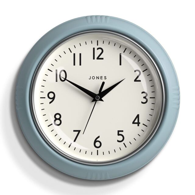 Jones Clocks® Ketchup Wall Clock - Retro Round Clock - 25cm - Pale by ...