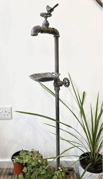 Steel Tap Bird Feeder Garden Stake Decorative Wild Bird Bath Outdoor by ...