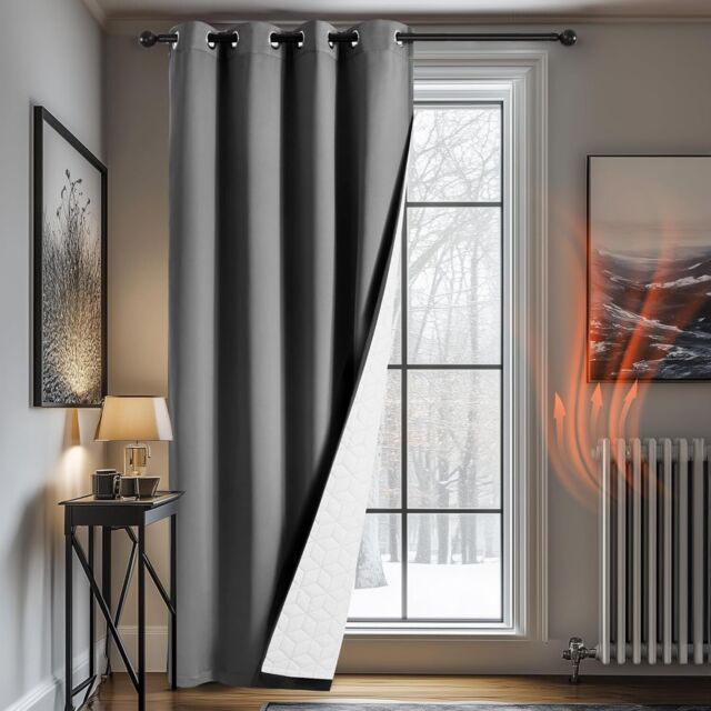 Deconovo Thermal Door Curtain 84 Inch Drop, Blackout Curtain With by ...