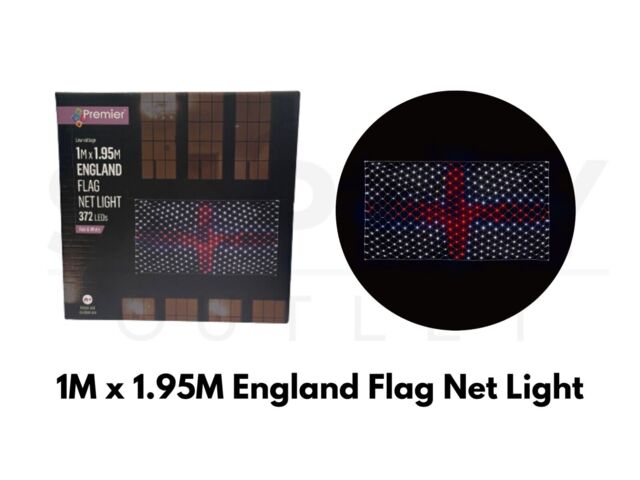 Led England Flag Net Light Red White 1mx1.95m Indoor Outdoor Window by ...
