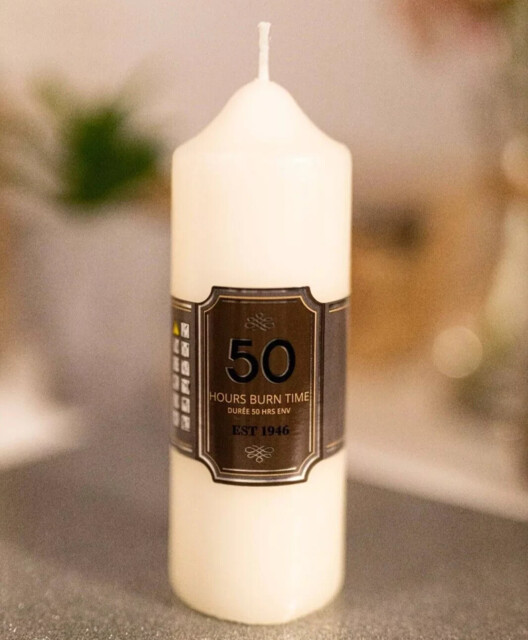 Large Ivory Pillar Candle 50 Hour Burn Wax Home Table Decor Unscented ...