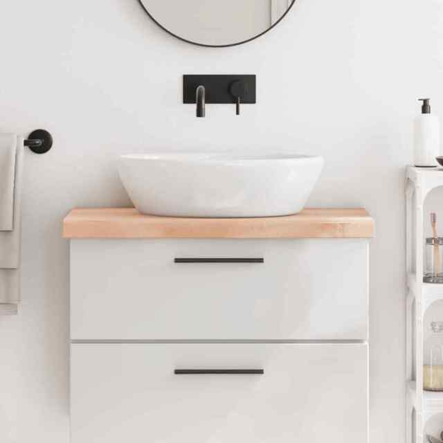 Bathroom Countertop Vanity Top Wash Basin Worktop Treated Solid Wood by ...