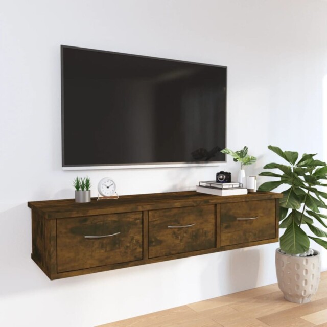 Wall-mounted Drawer Shelf Wall Rack Storage Cabinet Engineered Wood by ...