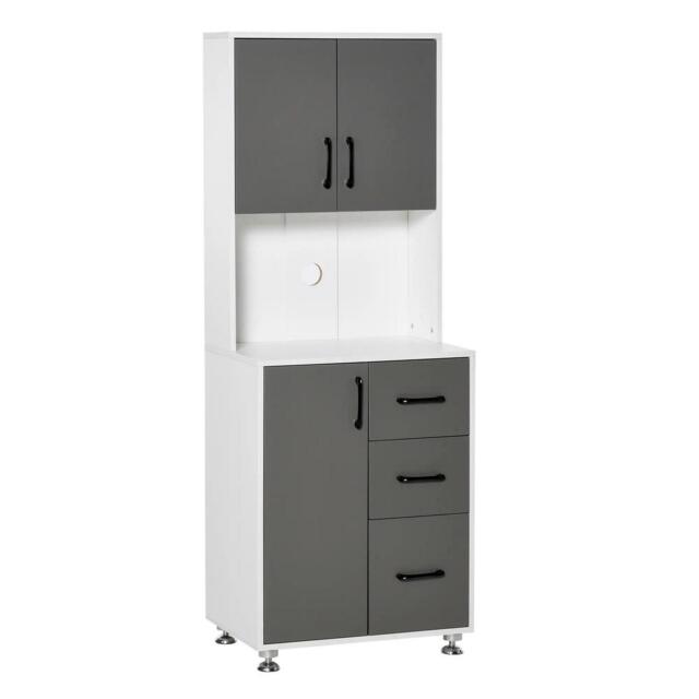 Homcom Modern Kitchen Cupboard Storage Organiser Microwave Cabinet by ...