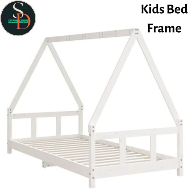 Kids Single House Bed Pine Wood Toddler Bedstead Bedroom Children Bed ...