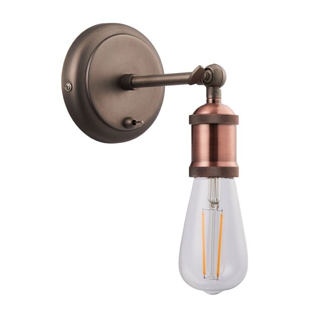 Endon Lighting Hal Wall Light (aged Pewter & Copper, No Shade) by eBay ...