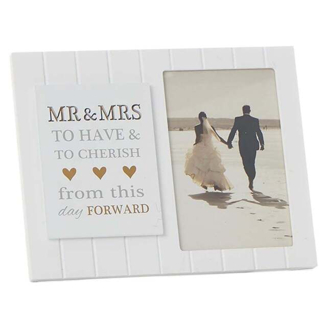 Shudehill Giftware Madison Style Mr & Mrs 4 X 6 Mdf Wedding Photo by ...