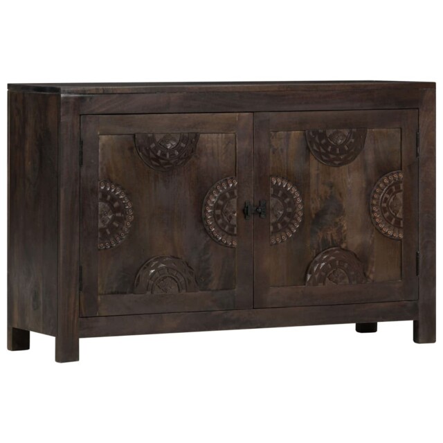 Solid Mango Wood Sideboard 2 Doors Carved Design Side Cabinet by eBay ...