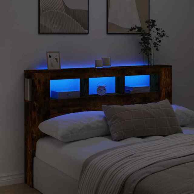 Led Headboard Bed Header Bedroom Storage Bed Headboard Engineered Wood ...