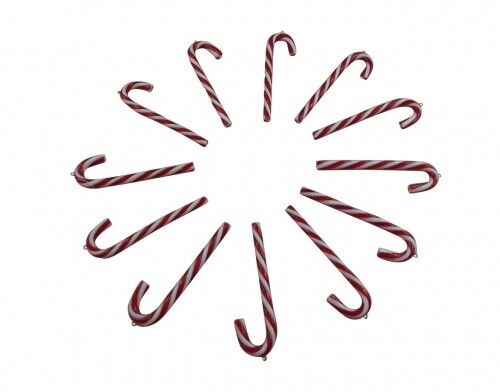 Set Of 12 Gisela Graham Candy Cane Novelty Christmas Tree Hanging by ...