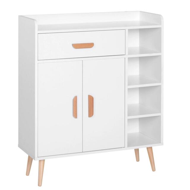 Homcom Side Cabinet With Storage Drawer For Hallway, Kitchen White by ...